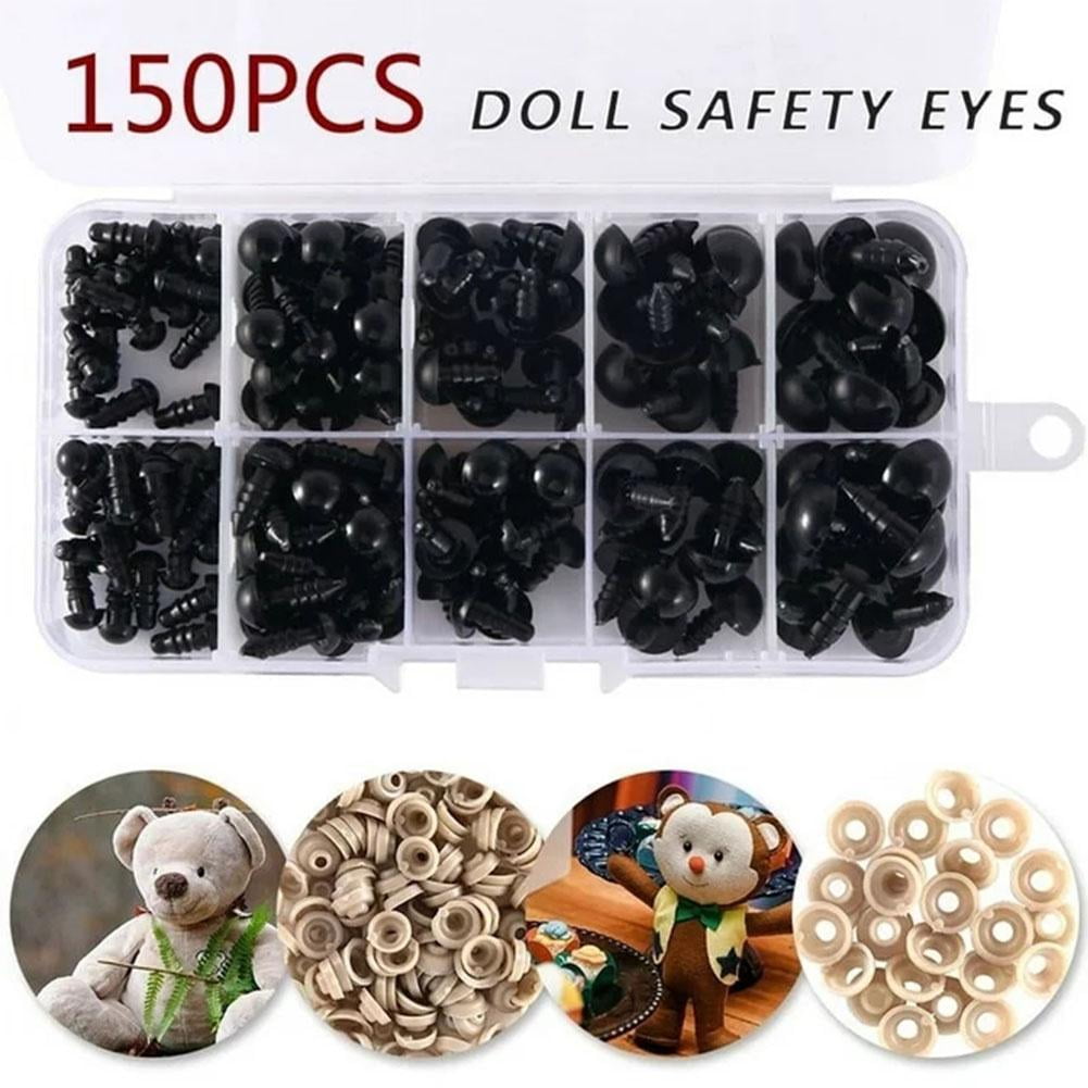 SSKFHGI Toy Eyes 6mm12mm Black Plastic Safety Eyes DIY Craft Amigurumi ...