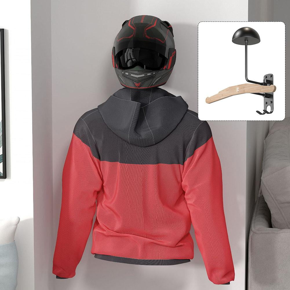 SSKFHGI Two Pack Wooden Motorcycle Helmet Storage Rack Wall Mounted ...