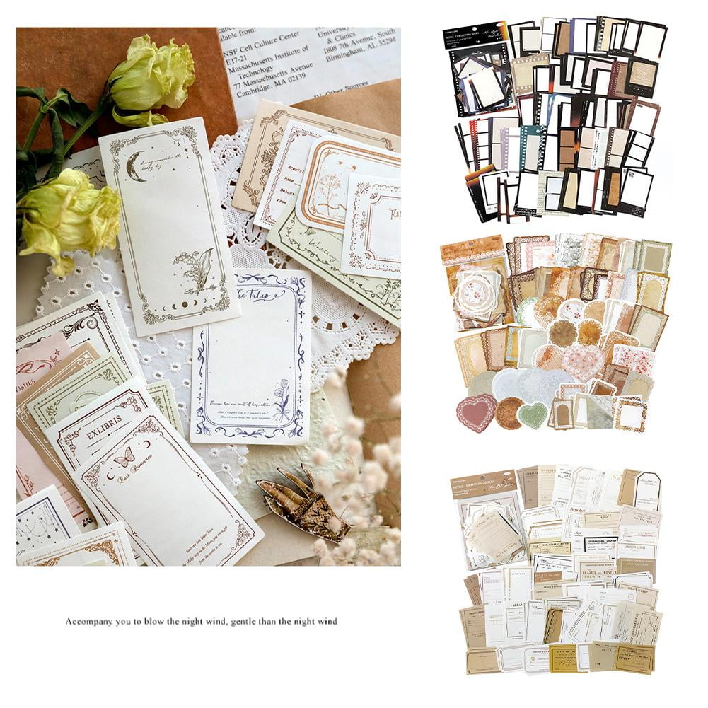 SSKFHGI Vintage Photo Frame Paper Stickers For Scrapbooking Making Card ...