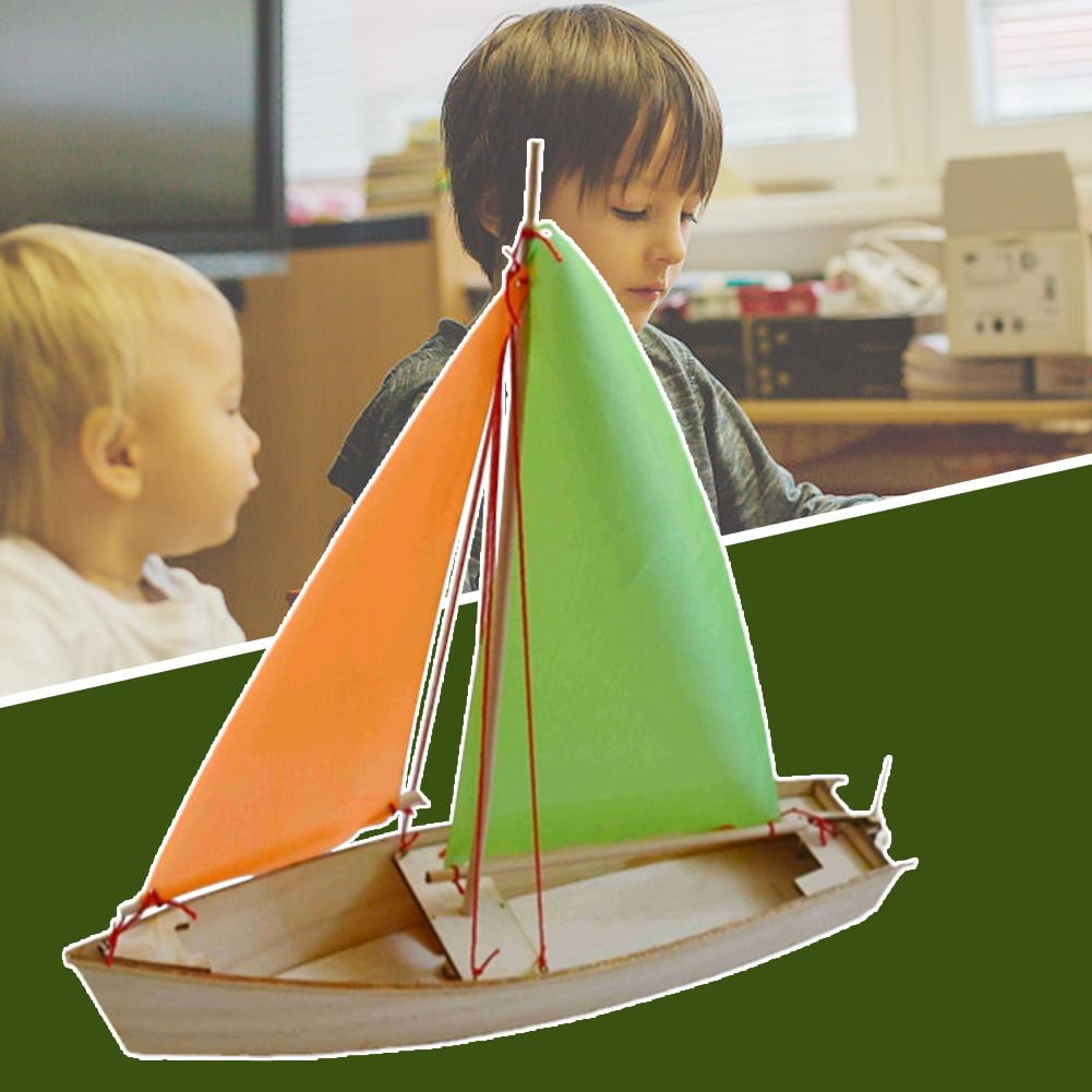 SSKFHGI Vintage Wood Boat Model Sailboat Wooden Assembled Sailship ...