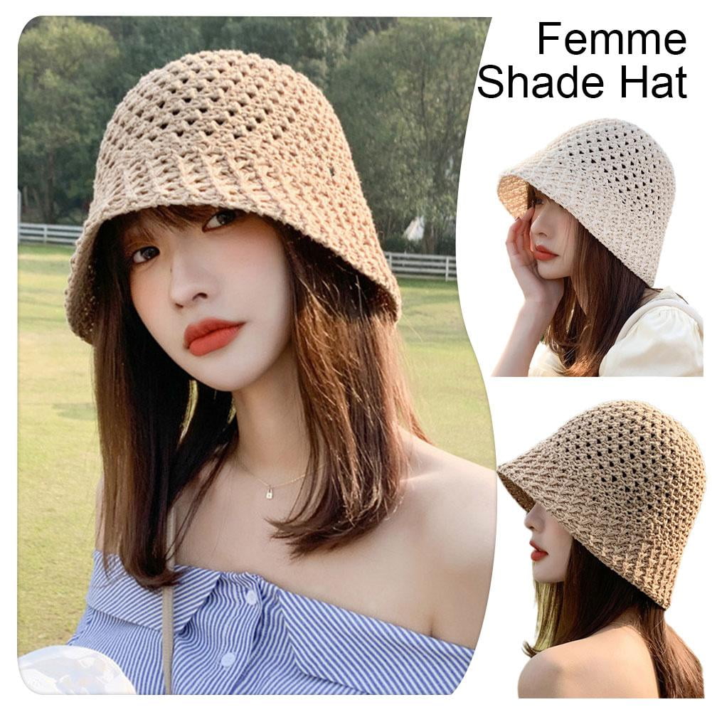 SSKFHGI Wide Brim Floppy Summer Hats Folding Wide Brim Cap Straw Beach Hats Bucket - Walmart.com
