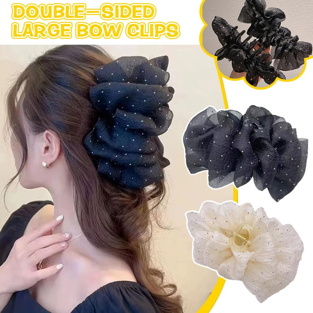 SSKFHGI Women Bow Bubble Clip Hair Claw Elegant Large Hair Clips ...