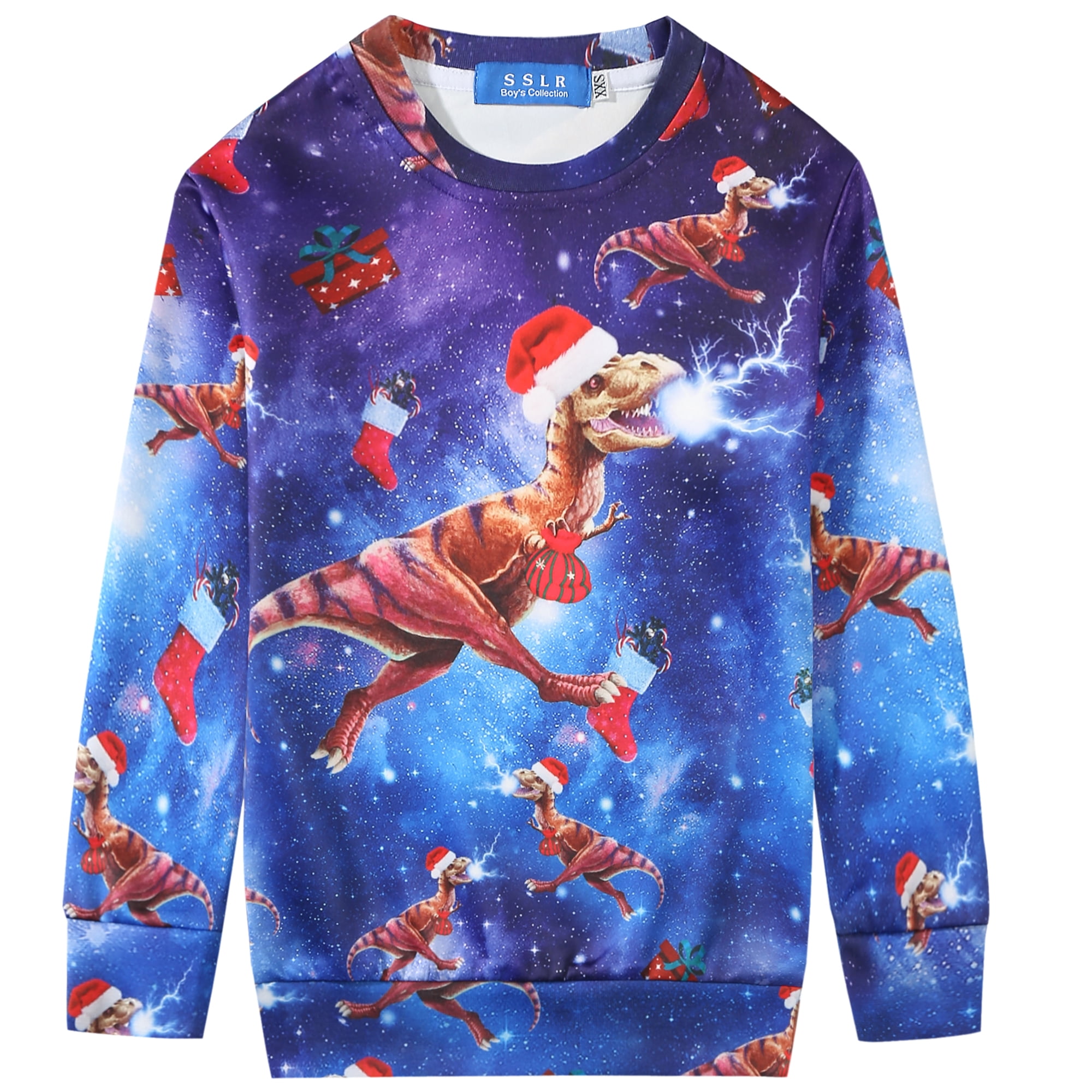 SSLR Big Boys' Funny Xmas Crewneck Ugly Christmas Sweatshirt Pullover - Walmart.com