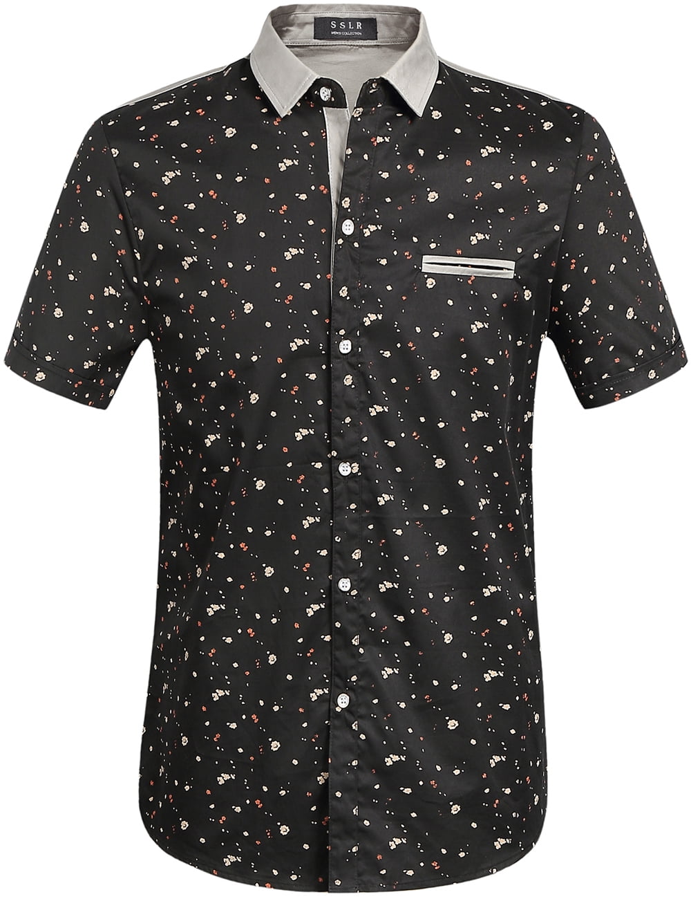 SSLR Dress Shirts for Mens Casual Button Down Shirts Cotton Short ...