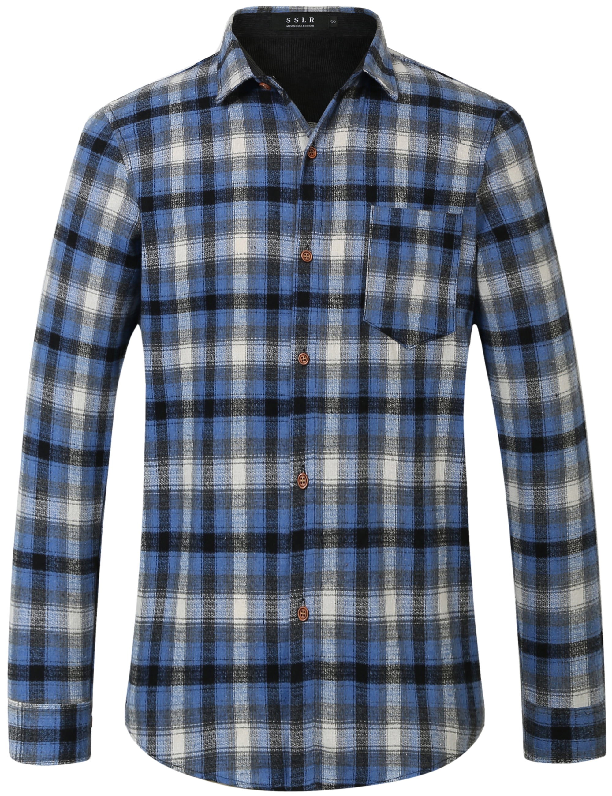 SSLR Men's Winter Fleece Lined Thick Flannel Shirt, Long Sleeve Button ...