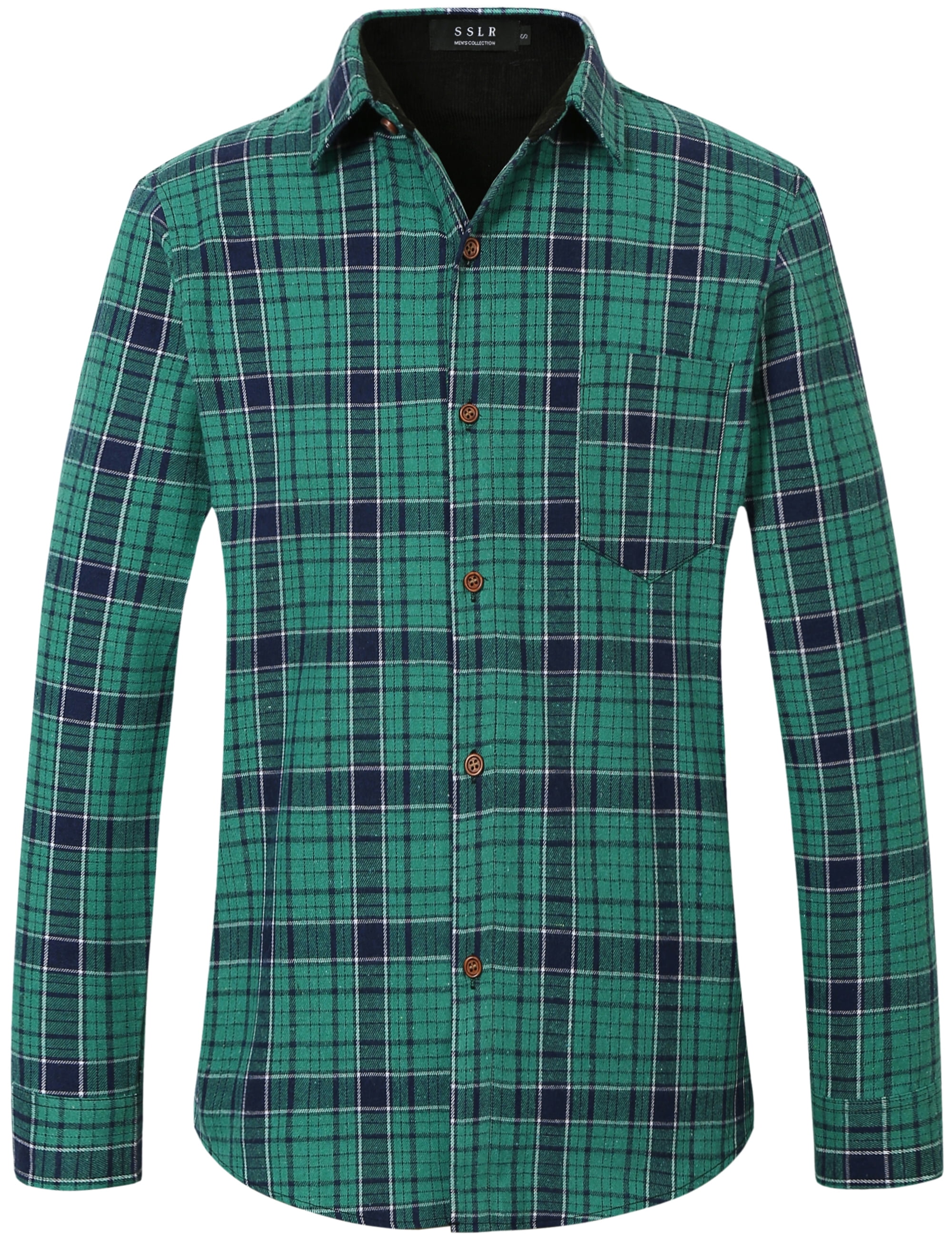 SSLR Flannel Shirt for Men Long Sleeve Button Down Shirt Plaid Casual ...