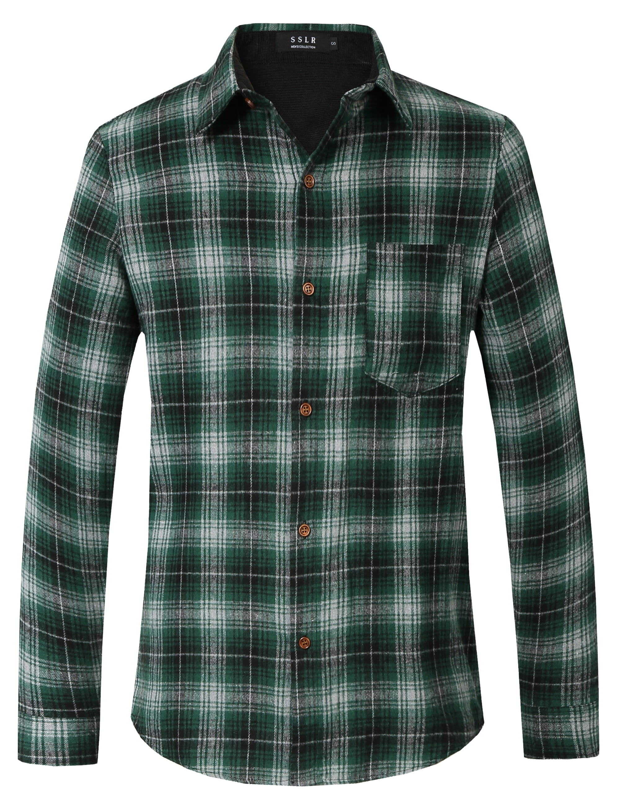 SSLR Flannel Shirts for Men, Long Sleeve Button Down Shirt Lightweight ...