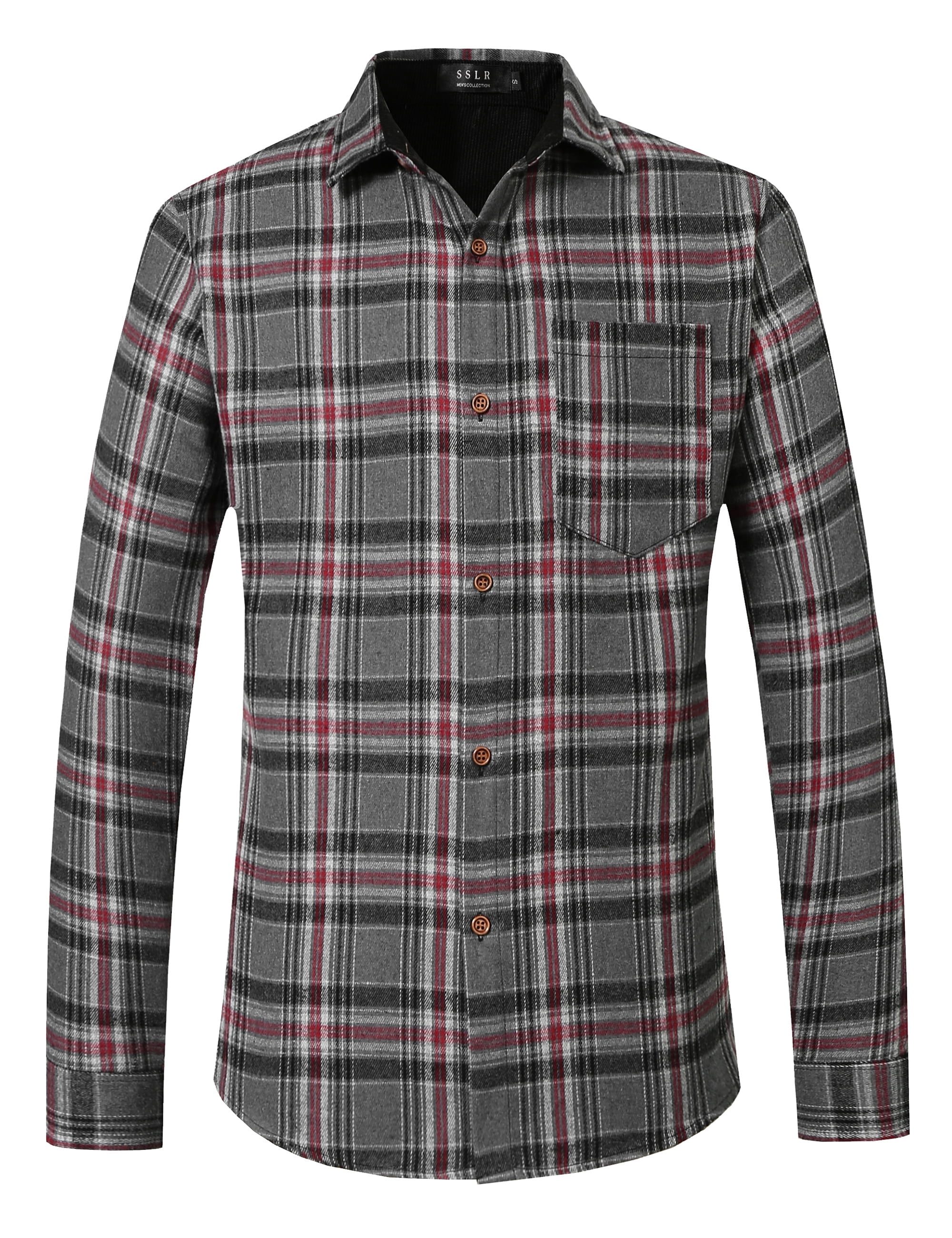 SSLR Flannel Shirts for Men, Long Sleeve Button Down Shirt Lightweight ...