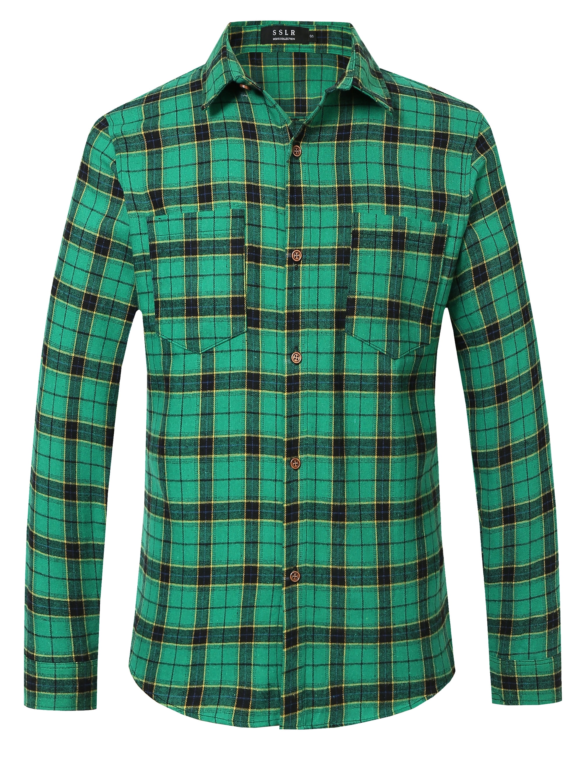SSLR Flannel Shirts for Men, Long Sleeve Button Down Shirt Lightweight ...