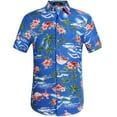 SSLR Men's Flamingo Hawaiian Shirt, Short Sleeve, Casual Button Down ...