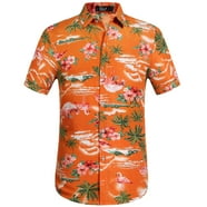 SSLR Big Boys Flamingos Hawaiian Shirt Button Down Shirt Short Sleeve Luau Shirt for Kids ...