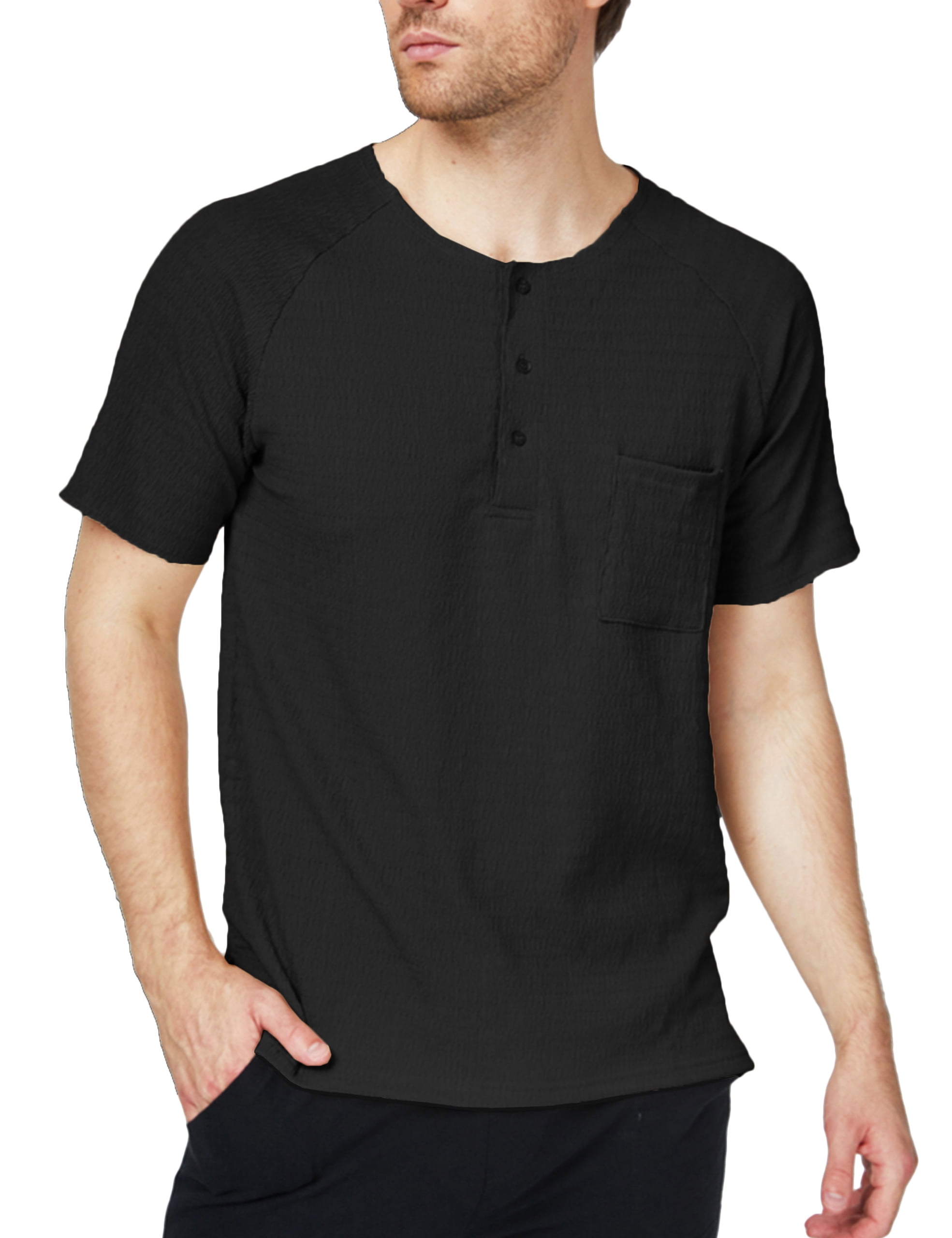 SSLR Henley Shirts for Men Crewneck Waffle Short Sleeve T Shirts Casual ...