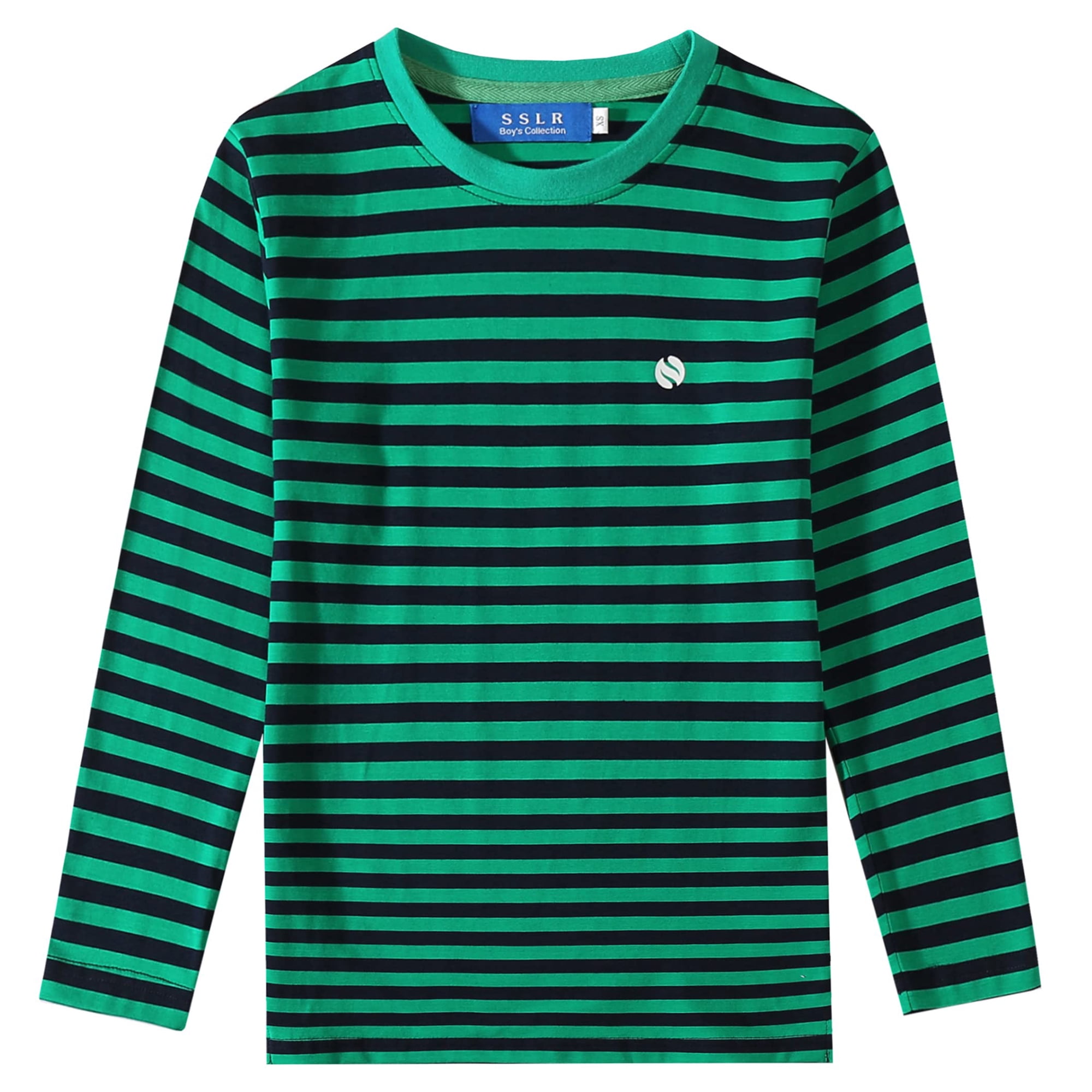 SSLR Long Sleeve Shirts for Big Boys Striped T Shirt Crew Neck Cotton Lightweight Causal Tshirts ...
