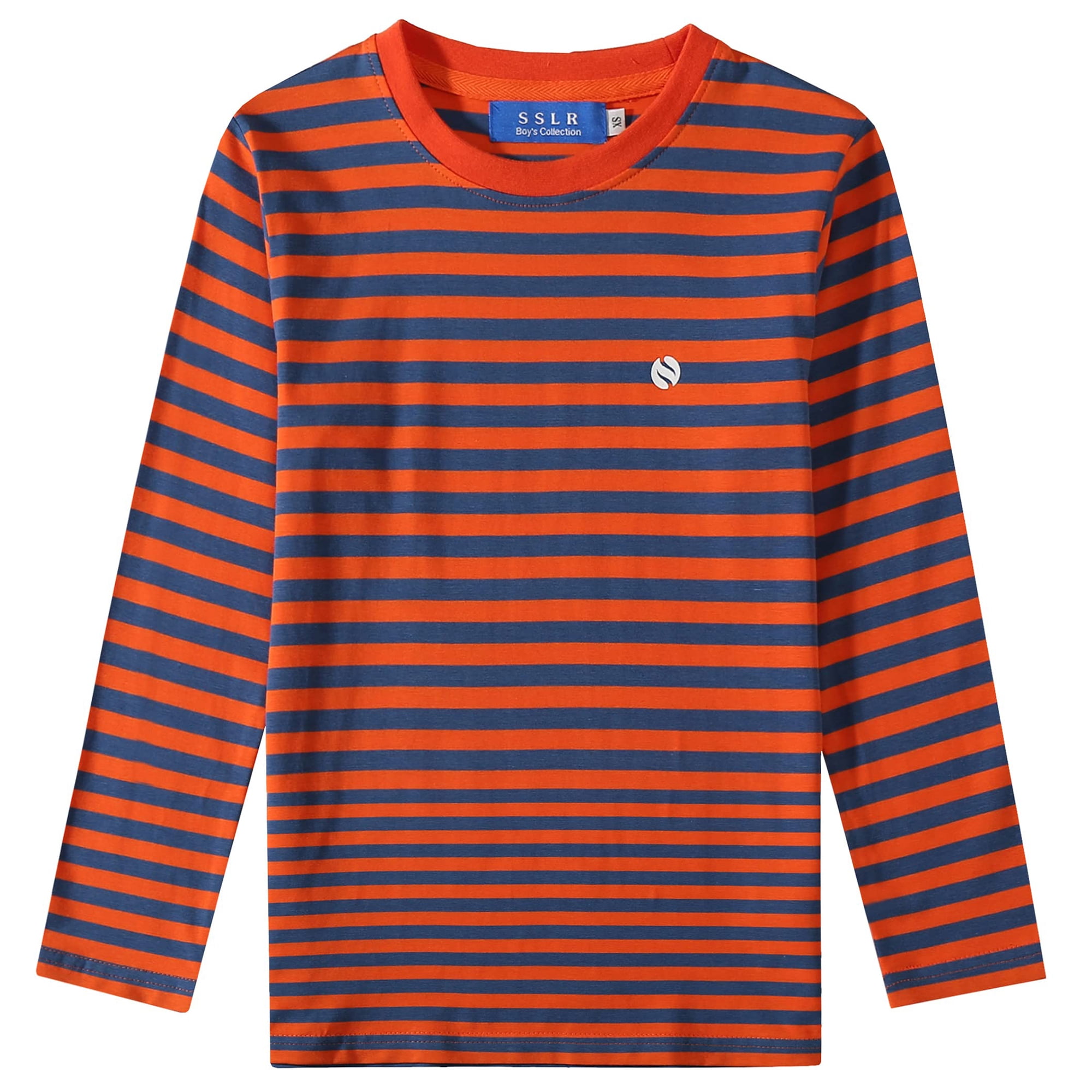 SSLR Long Sleeve Shirts for Big Boys Striped T Shirt Crew Neck Cotton Lightweight Causal Tshirts ...