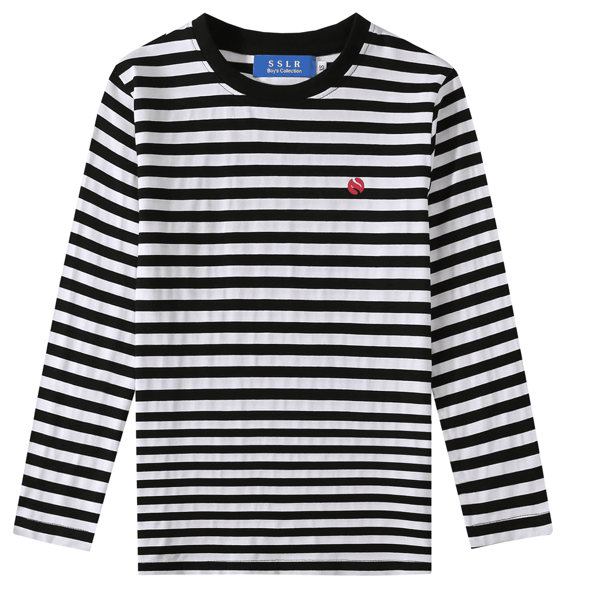 SSLR Long Sleeve Shirts for Big Boys Striped T Shirt Crew Neck Cotton Lightweight Causal Tshirts ...