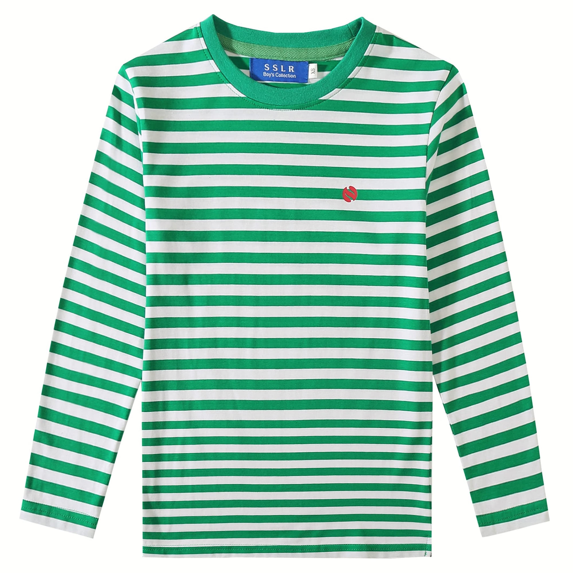SSLR Long Sleeve Shirts for Big Boys Striped T Shirt Crew Neck Cotton Lightweight Causal Tshirts ...