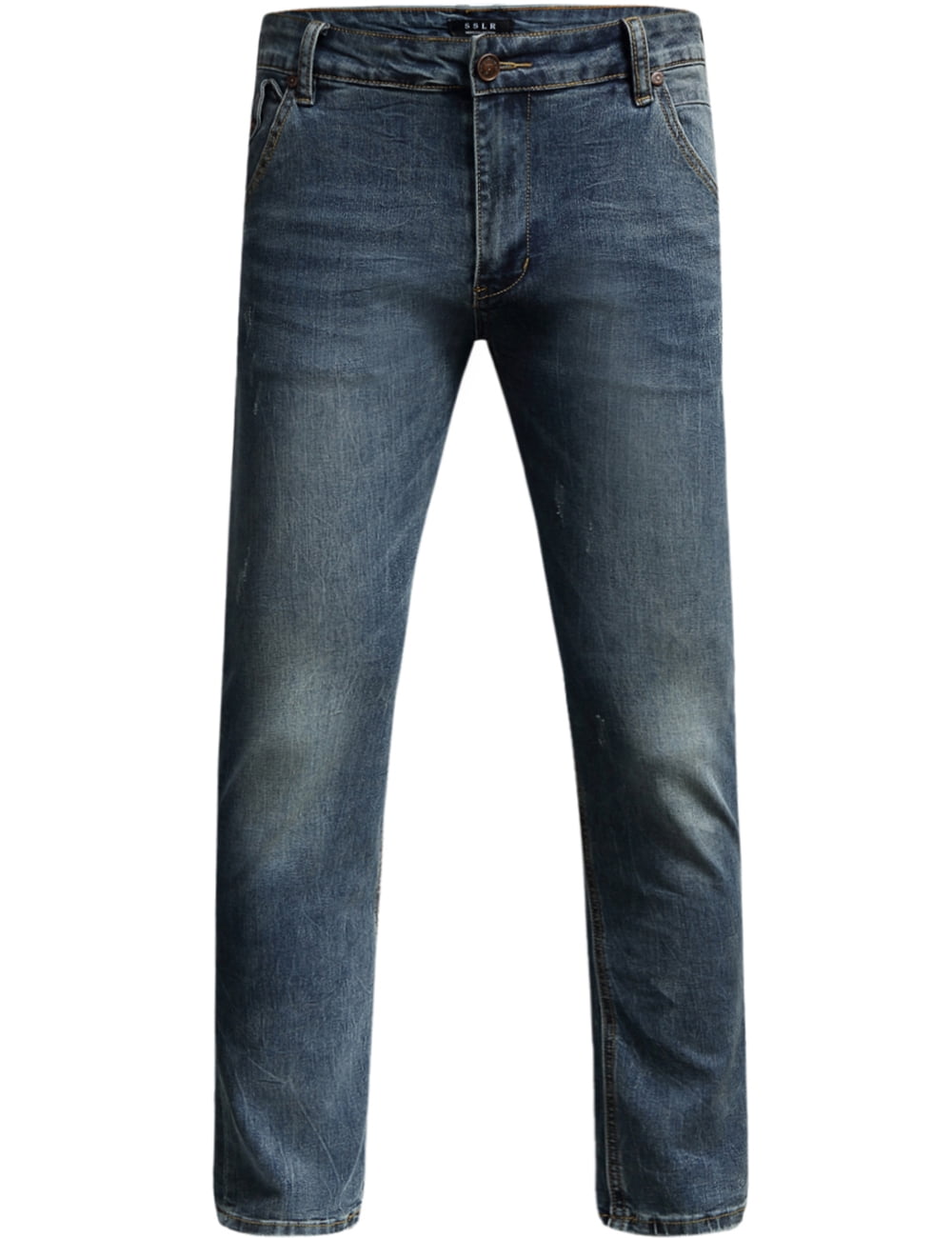 SSLR Men's Classic Slim Fit Straight Leg Jeans - Walmart.com