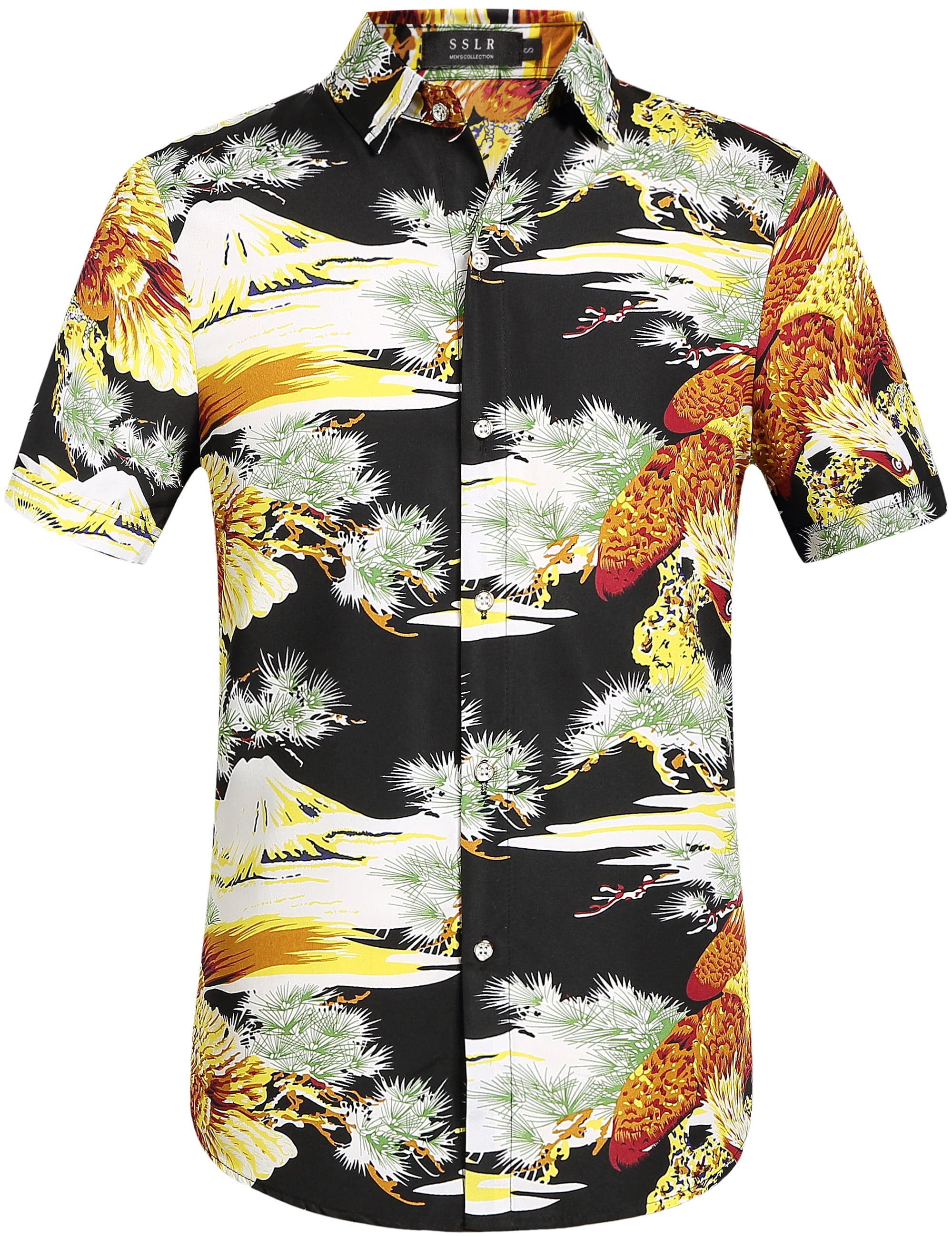 SSLR Mens Hawaiian Shirts Causal Short Sleeve Button Down Shirts - Walmart.com