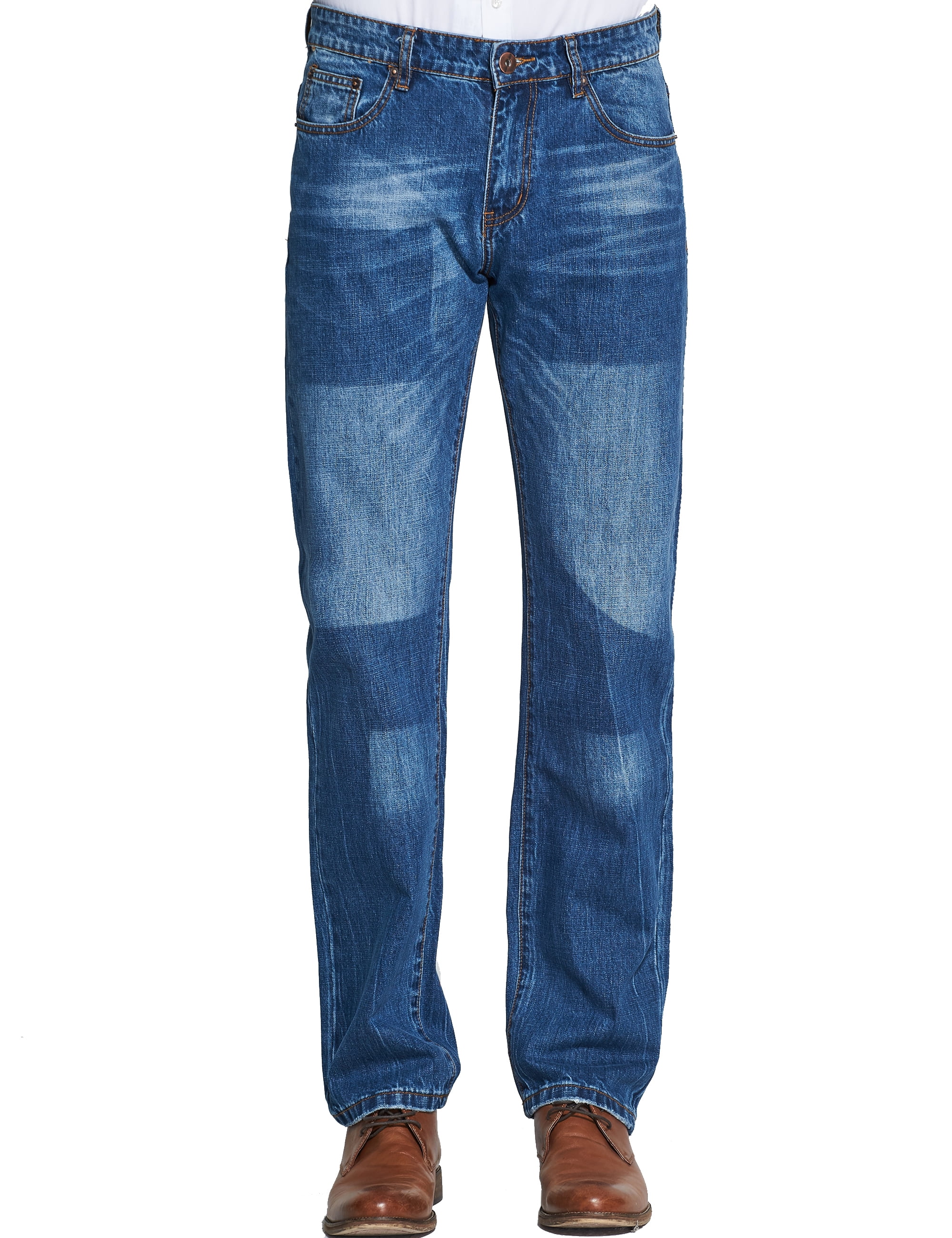 SSLR Mens Ripped Jeans Regular Fit Distressed Stretch Denim Jeans - Walmart.com