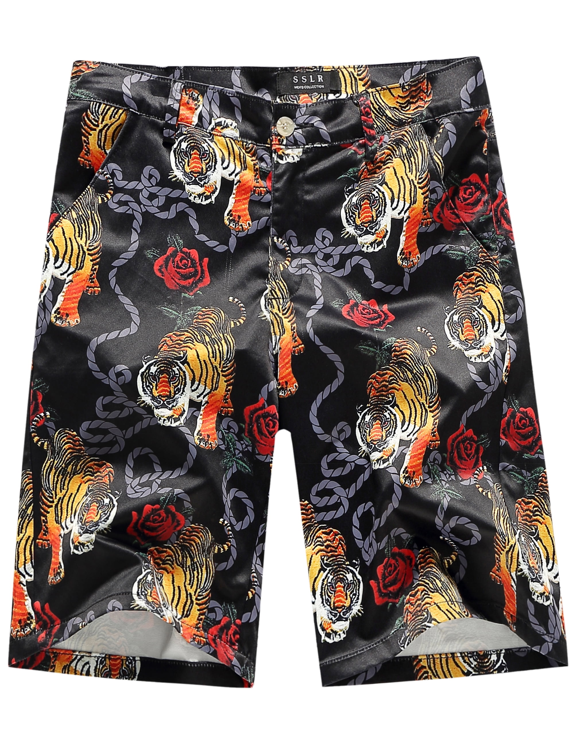 SSLR Mens Shorts Causal Flat Front Hawaiian Summer Shorts - Walmart.com