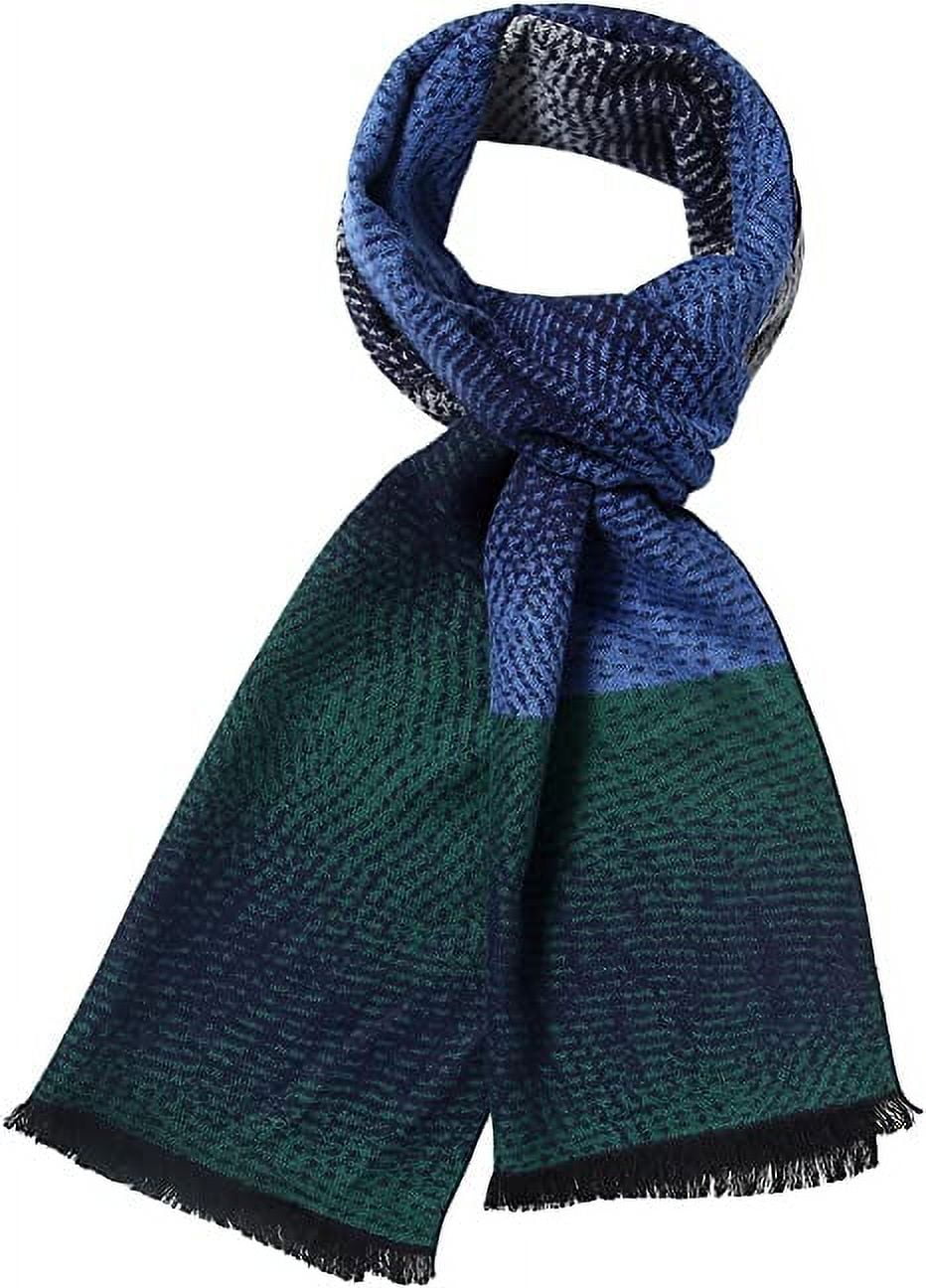 SSLR Mens Winter Warm Scarf Plaid Tassel Scarf Soft Long Scarves ...
