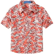 SSLR Youth Hawaiian Aloha Shirt - Tropical Apparel, Button Down Short Sleeve Luau Shirt for Kids ...