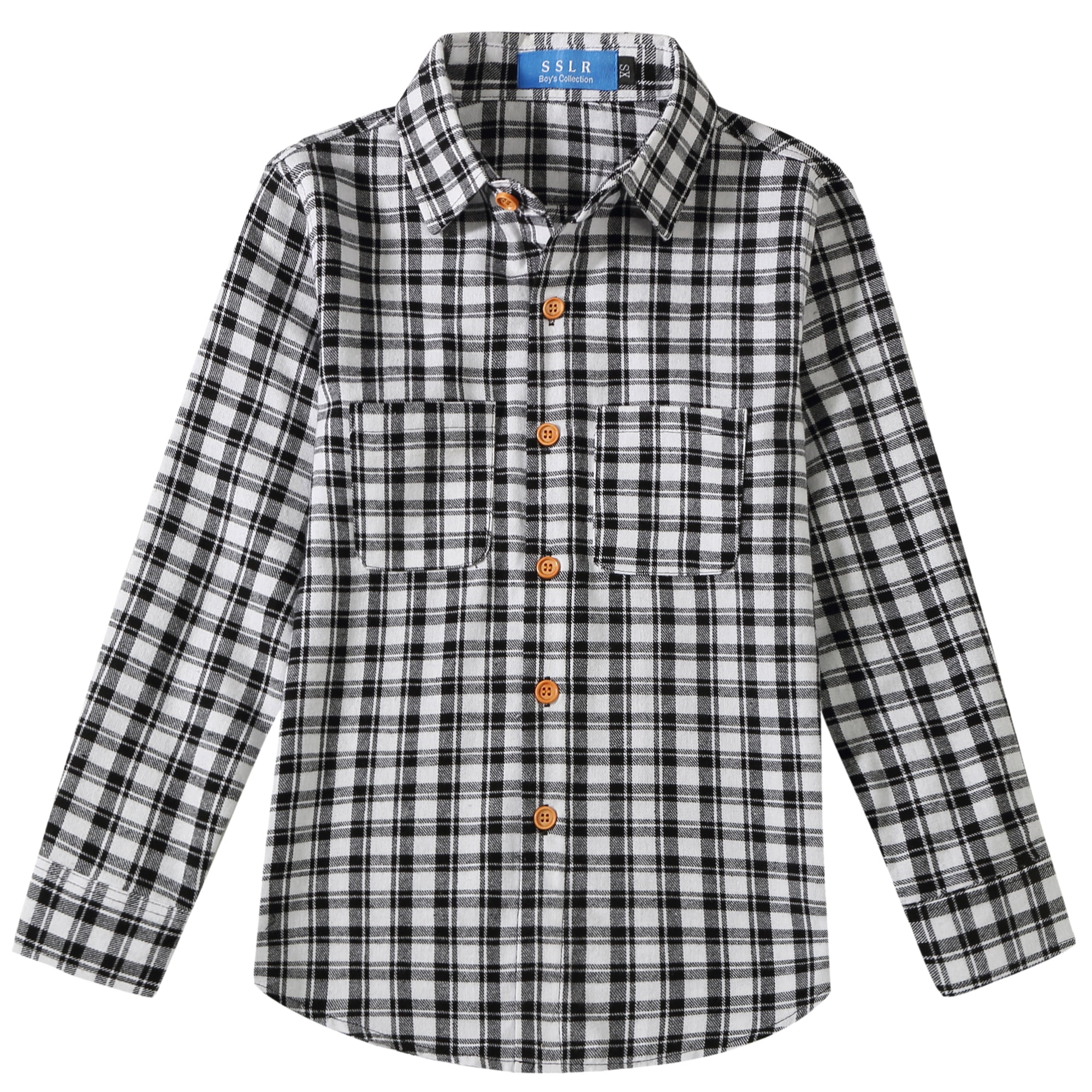 SSLR Youth Big Boys Flannel Shirts Casual Long Sleeve Button Down Plaid Shirts with Pocket ...