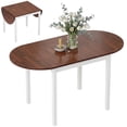 SSLZ 55" Wood Kitchen Table, Drop Leaf Tables for Small Spaces, Brown ...