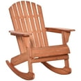SSLZ Adirondack Rocking Chair, with Slatted Wooden Design, Fanned Back ...