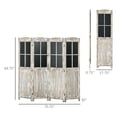SSLZ Black Natural 4 Panel Room Divider, 5.6' Tall Farmhouse Style ...