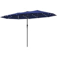 SSLZ Garden Parasol, Double-Sided Sun Umbrella with LED Solar Lights ...