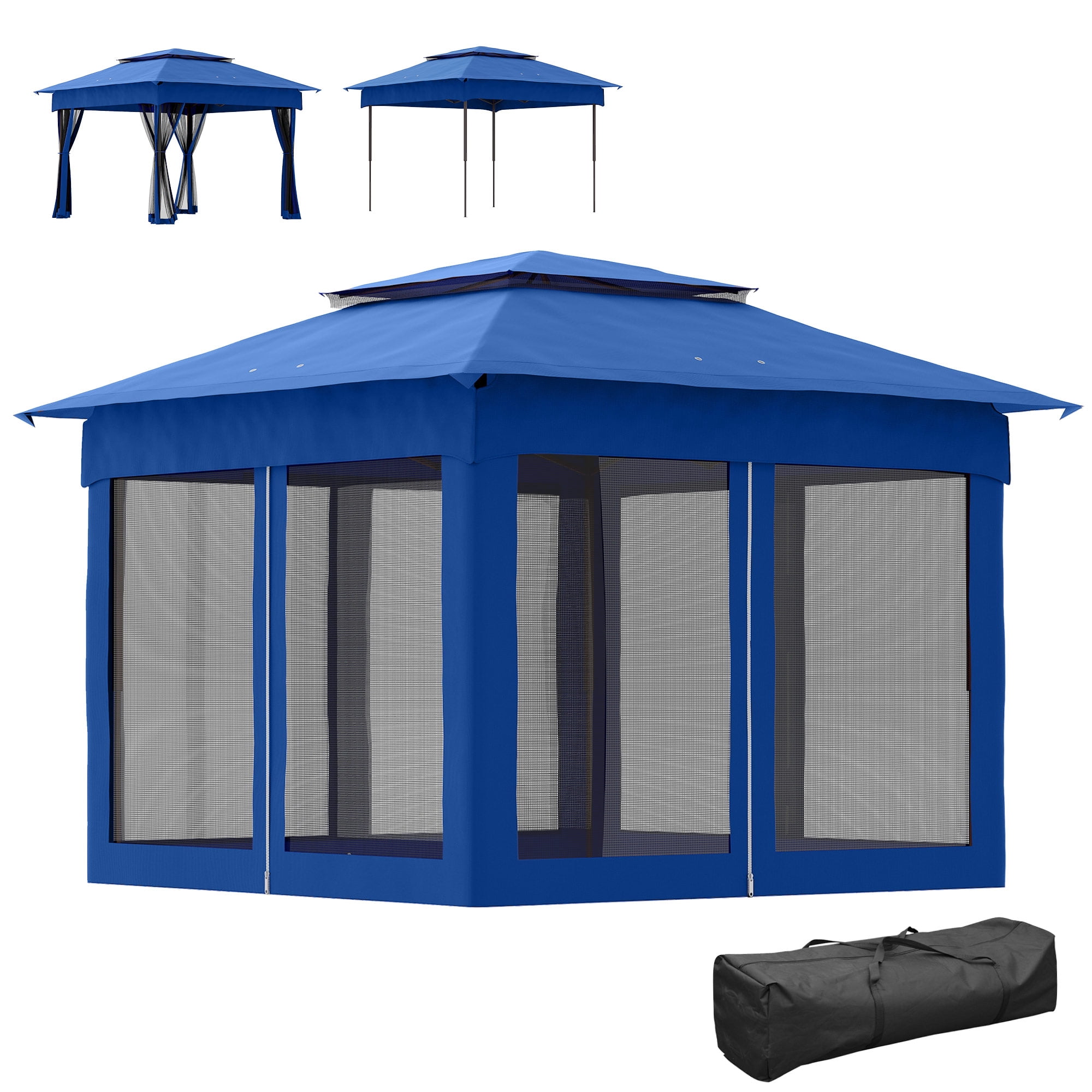 SSLZ Outdoor Patio Pop Up Canopy Gazebo Shelter with Zipper Netting ...