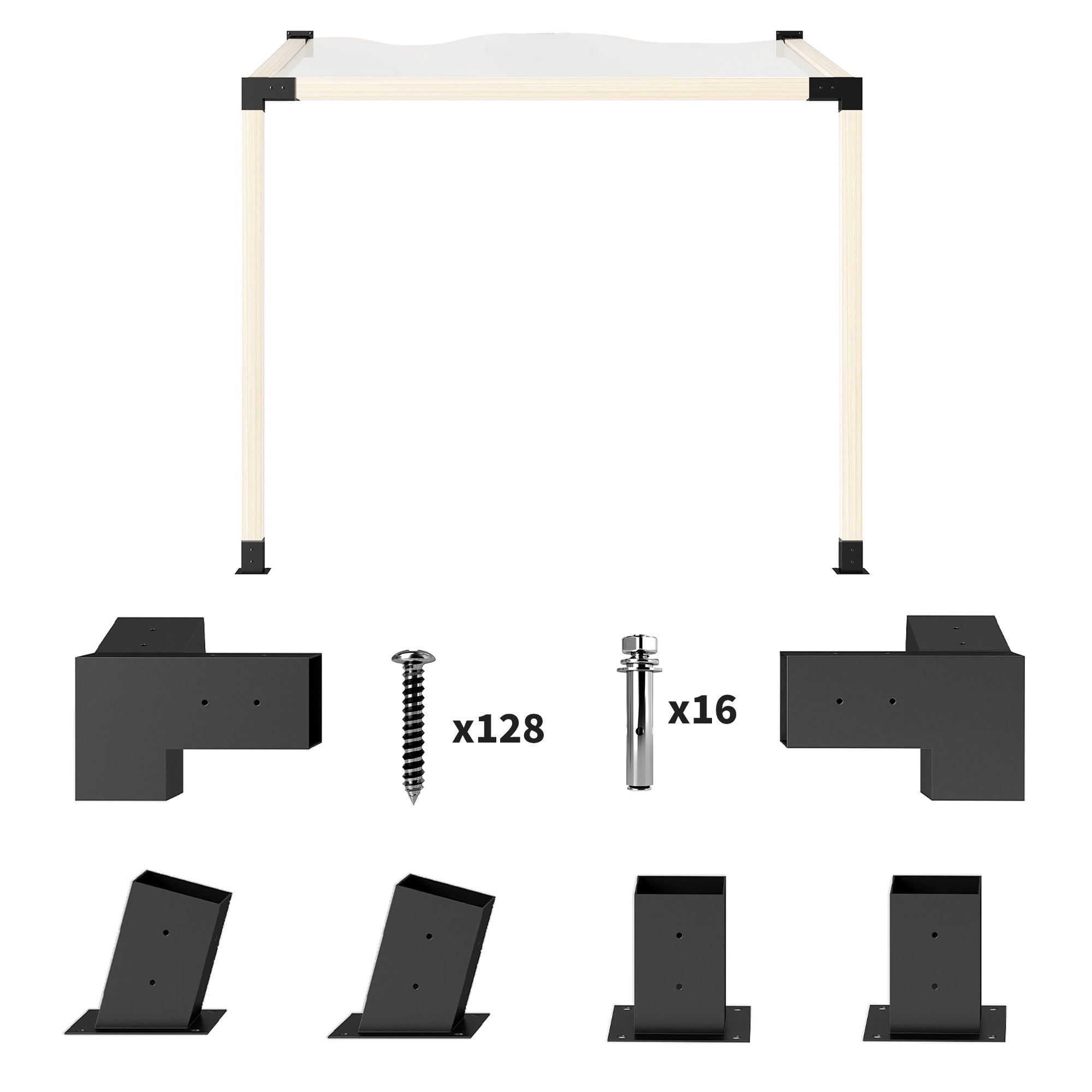SSLZ Pergola Kit, 15掳 Slanted Pergola Bracket Kit with 3-Way Brackets ...