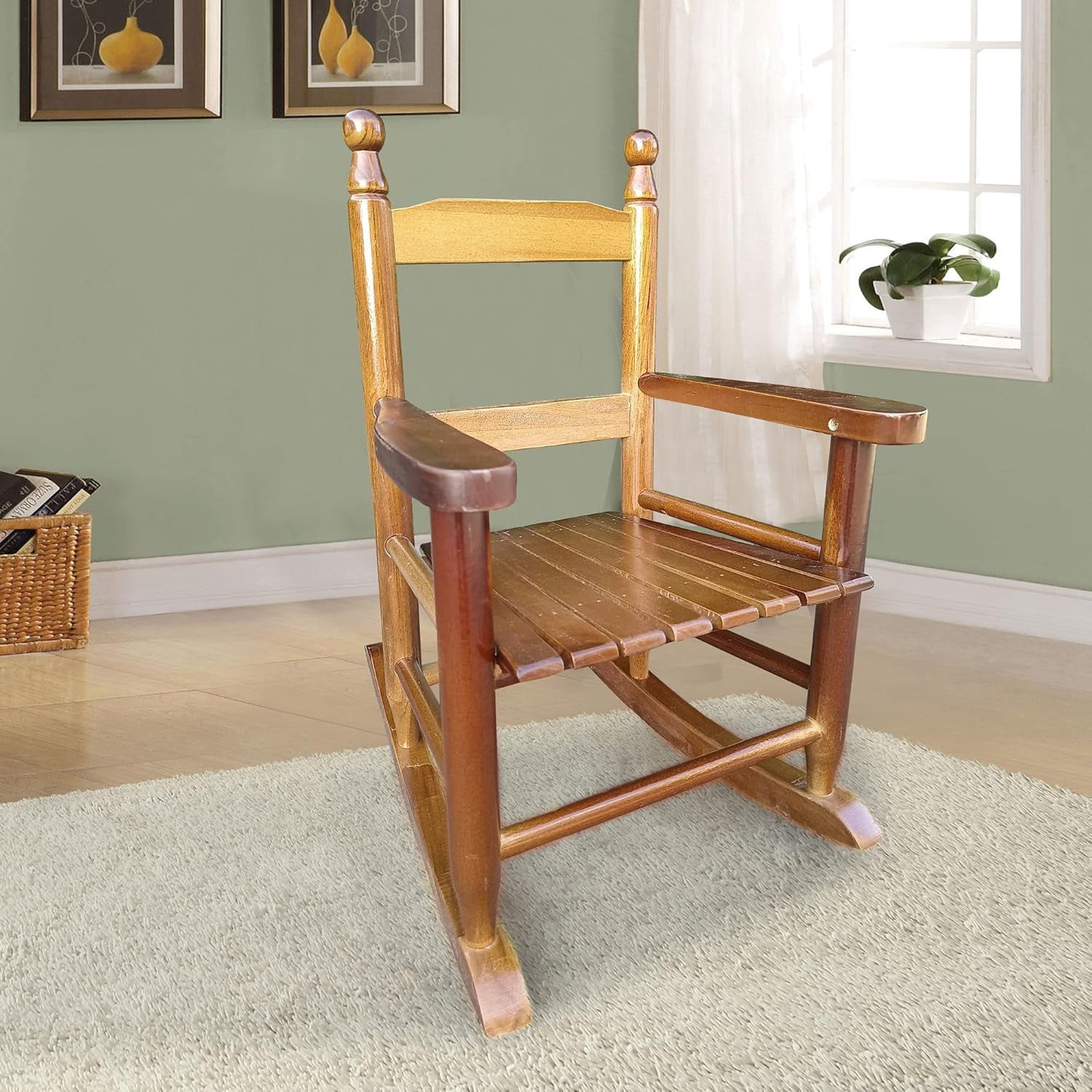 SSLine Kids Rocking Chair Wood Child's Porch Rocker Indoor Outdoor ...