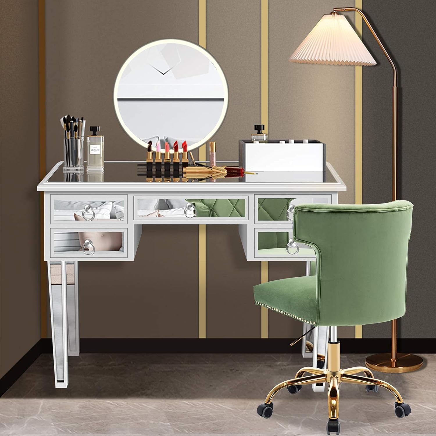 SSLine Mirrored Console Table Makeup Dressing Table,Modern Sofa Side ...