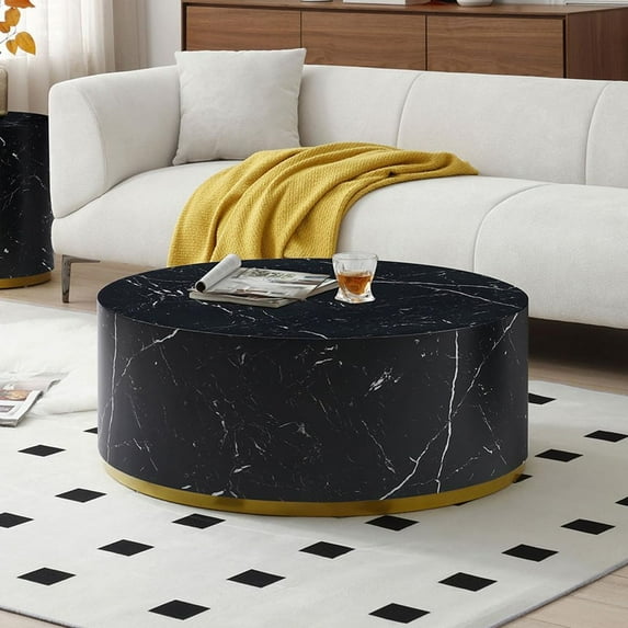 SSLine Modern Drum-Shape Living Room Table Round Small Coffee Table ...