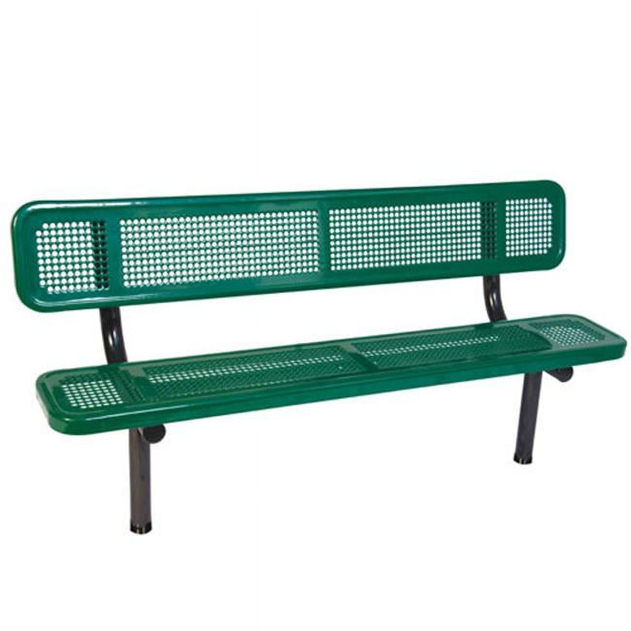 SSN 1275827 8 ft. Bench with Back - In-Ground Perforated - Walmart.com
