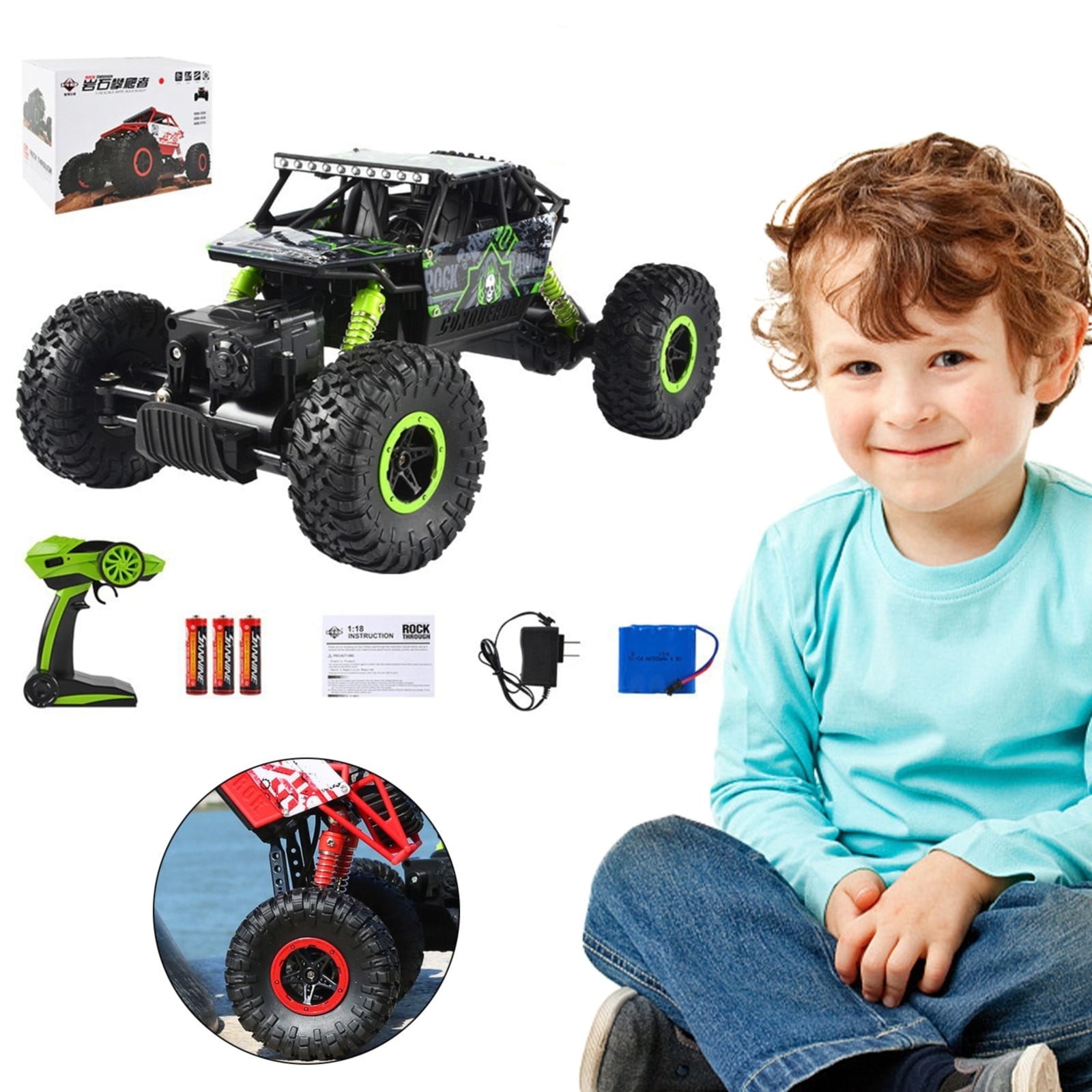 SSNTSY 1/18 RC Truck 4WD off Road Vehicle 2.4G Remote Buggy Crawler Car ...