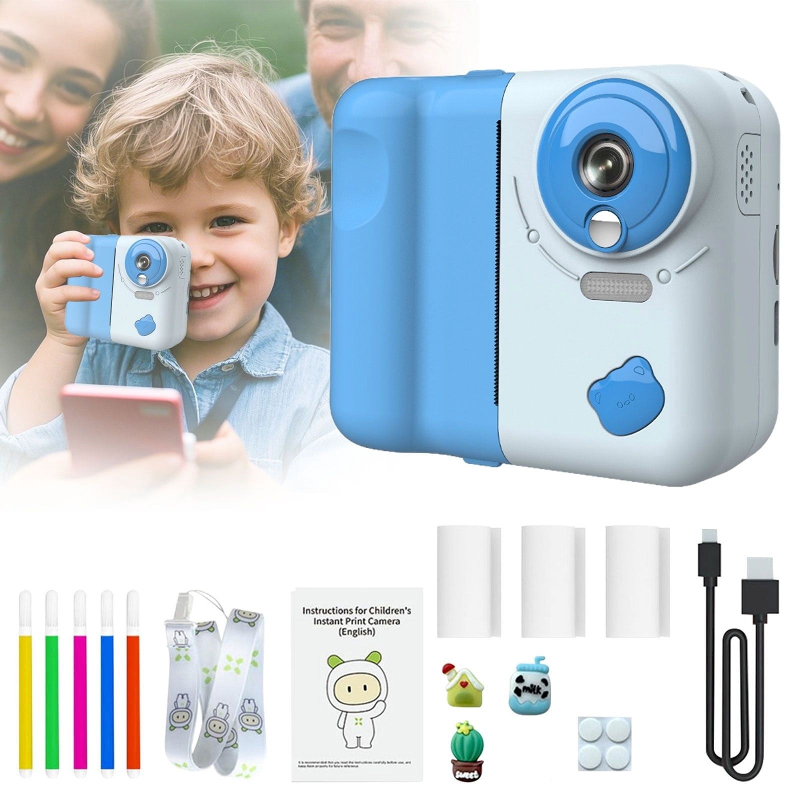 SSNTSY 1080p High Definition Instant Printing Camera 5 in 1 Camera for ...