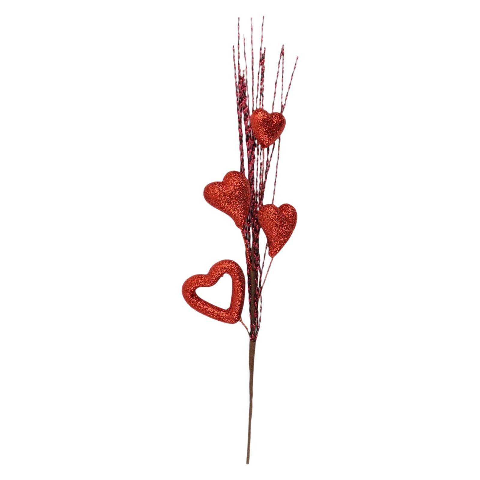 SSNTSY 17 inch Valentine's Day Heart Picks Red Berry Stem Heart Shaped ...