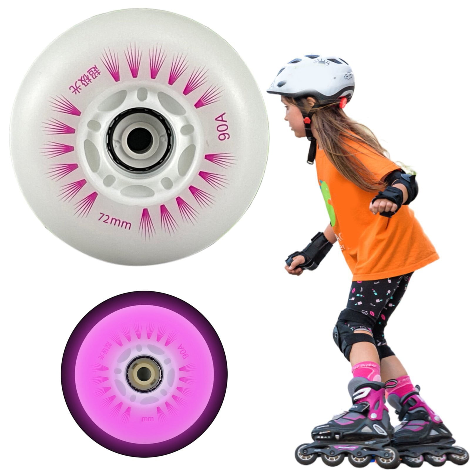 SSNTSY 72mm LED Light-Up Roller Skate Wheels - Luminous Inline Skate ...