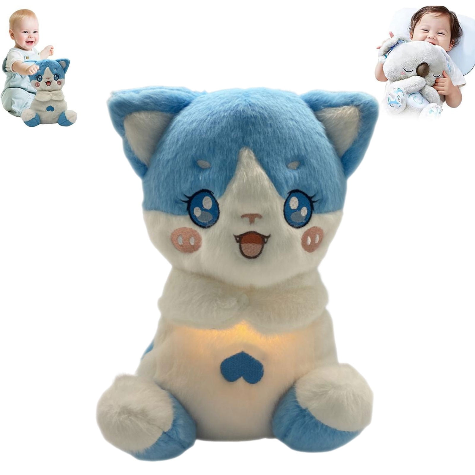 SSNTSY Anxiety Relief Breathing Stuffed Toy, Plush Fox Toys, Battery ...