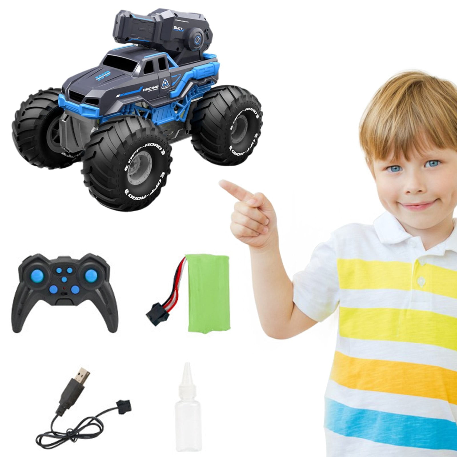 SSNTSY BEZGAR RC Truck Boat 1:16 Remote Car 2.4 Shooting RC Truck 4WD ...