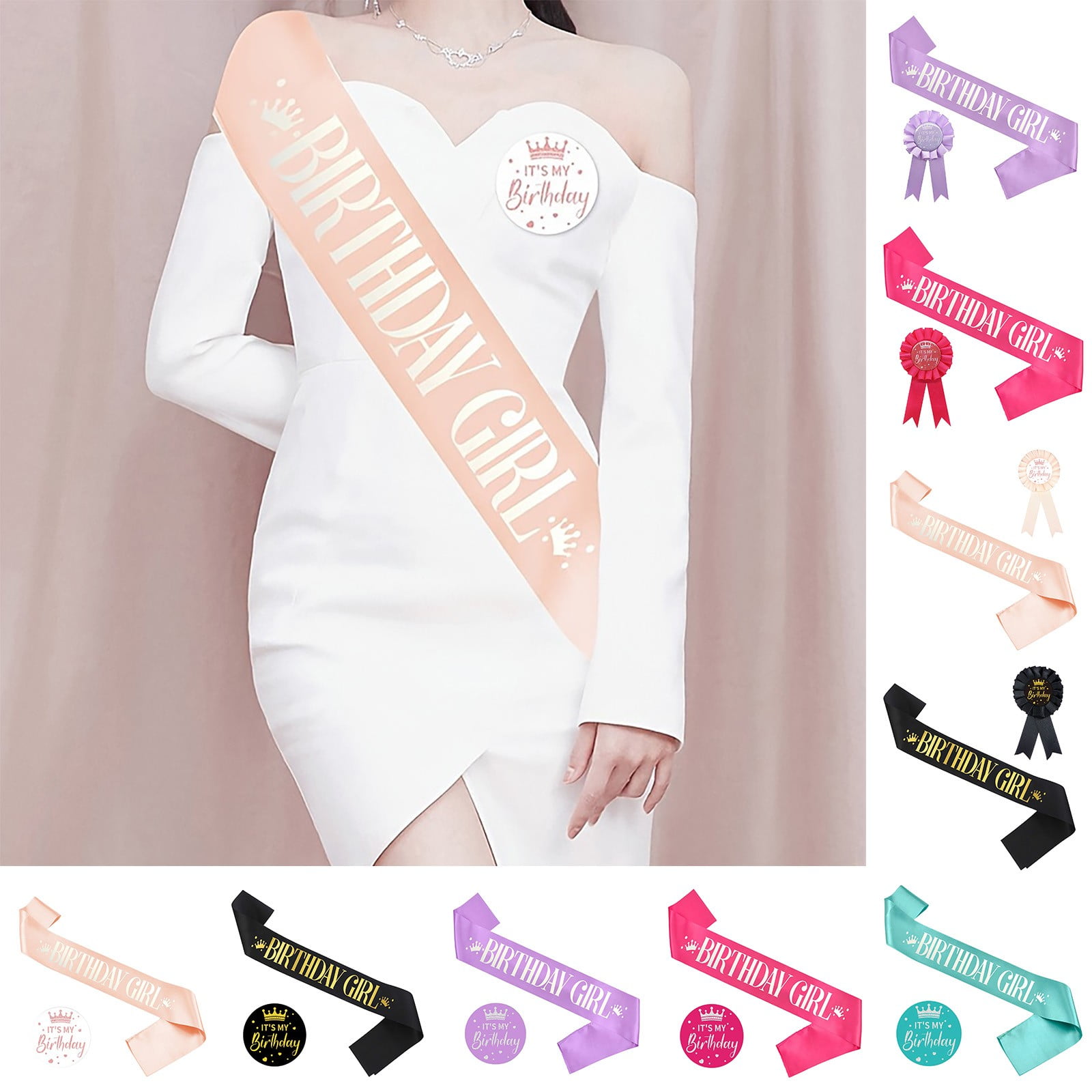 SSNTSY Birthday Sash Birthday Girl Sash and It's My Birthday Badge ...