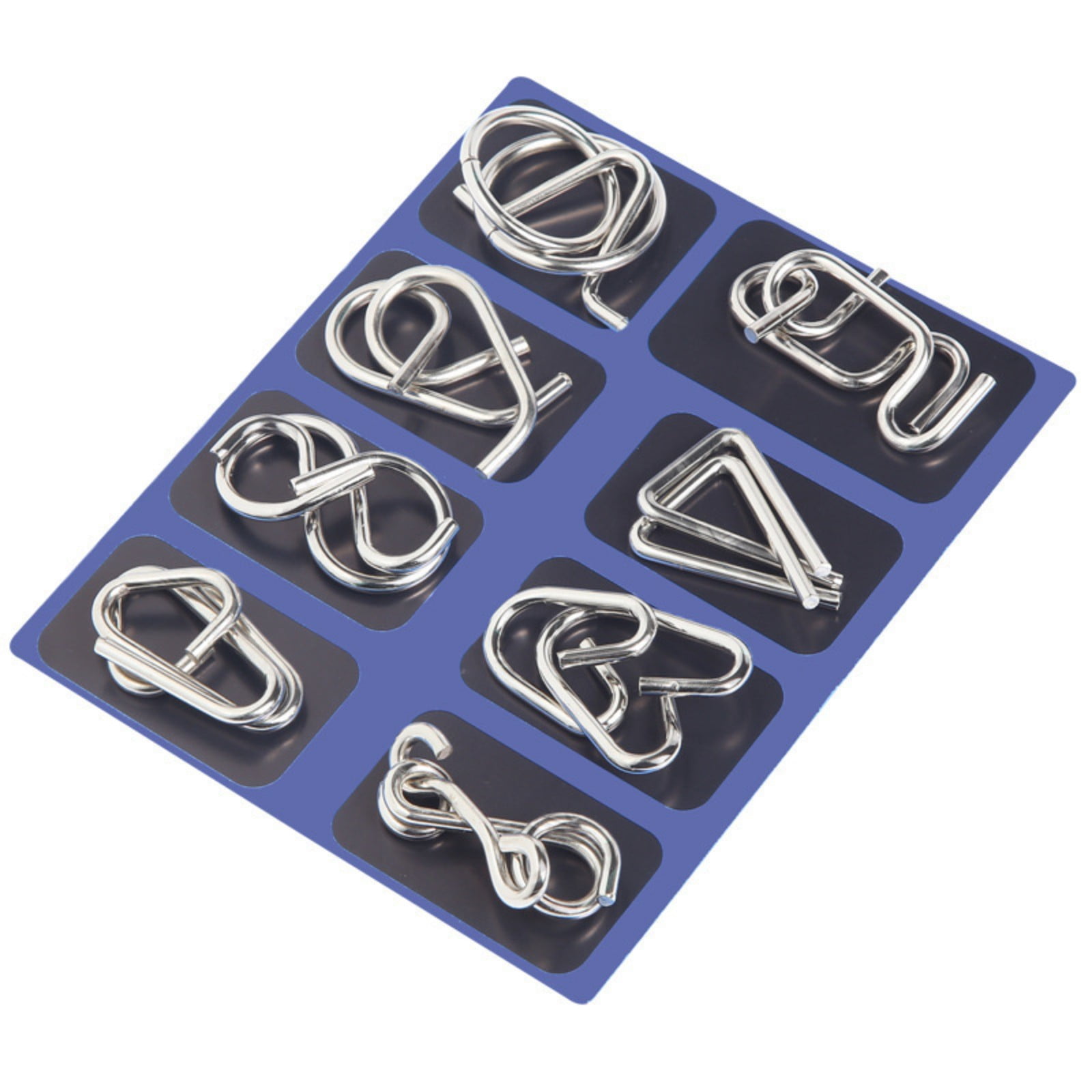 SSNTSY Brain Teaser, Set of 8 Metal Wire Puzzle Toy, IQ Test ...