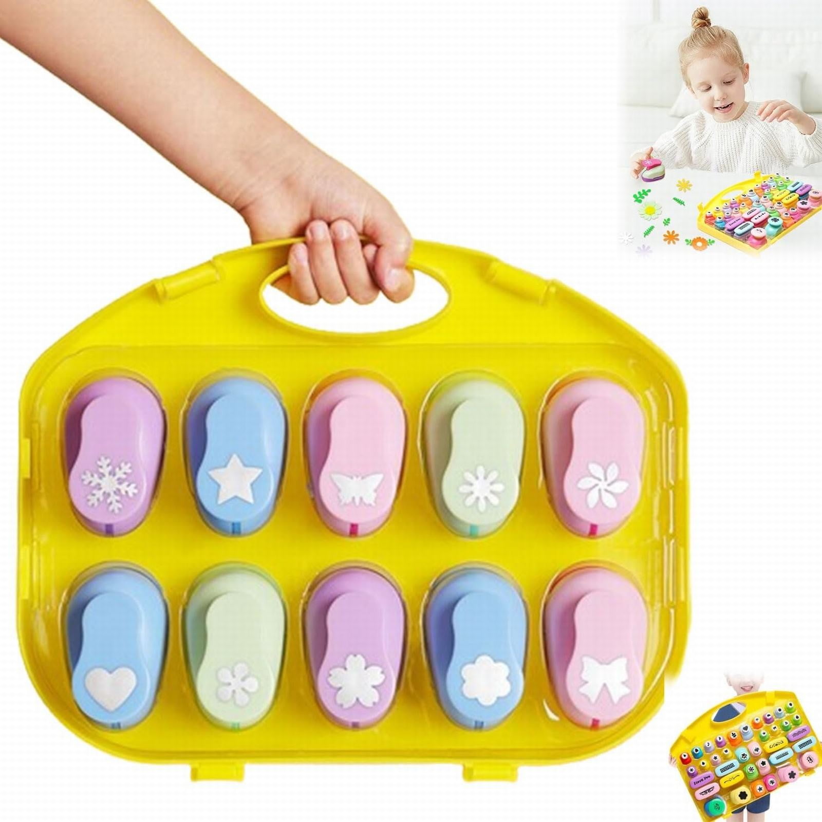 SSNTSY Creative Children's DIY Punch Craft Kit Craft Punch Shapes Set ...