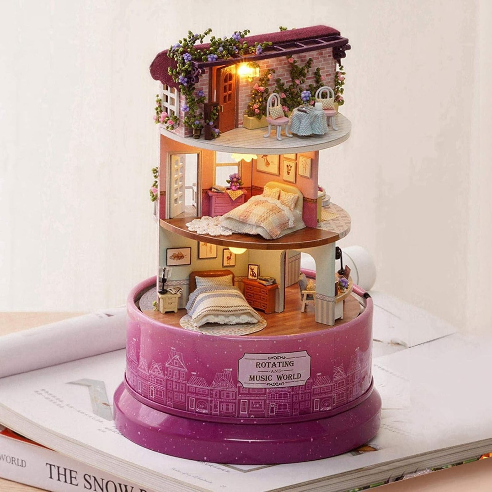 SSNTSY DIY Miniature House Kit – Wooden Mini House with Dust Cover ...