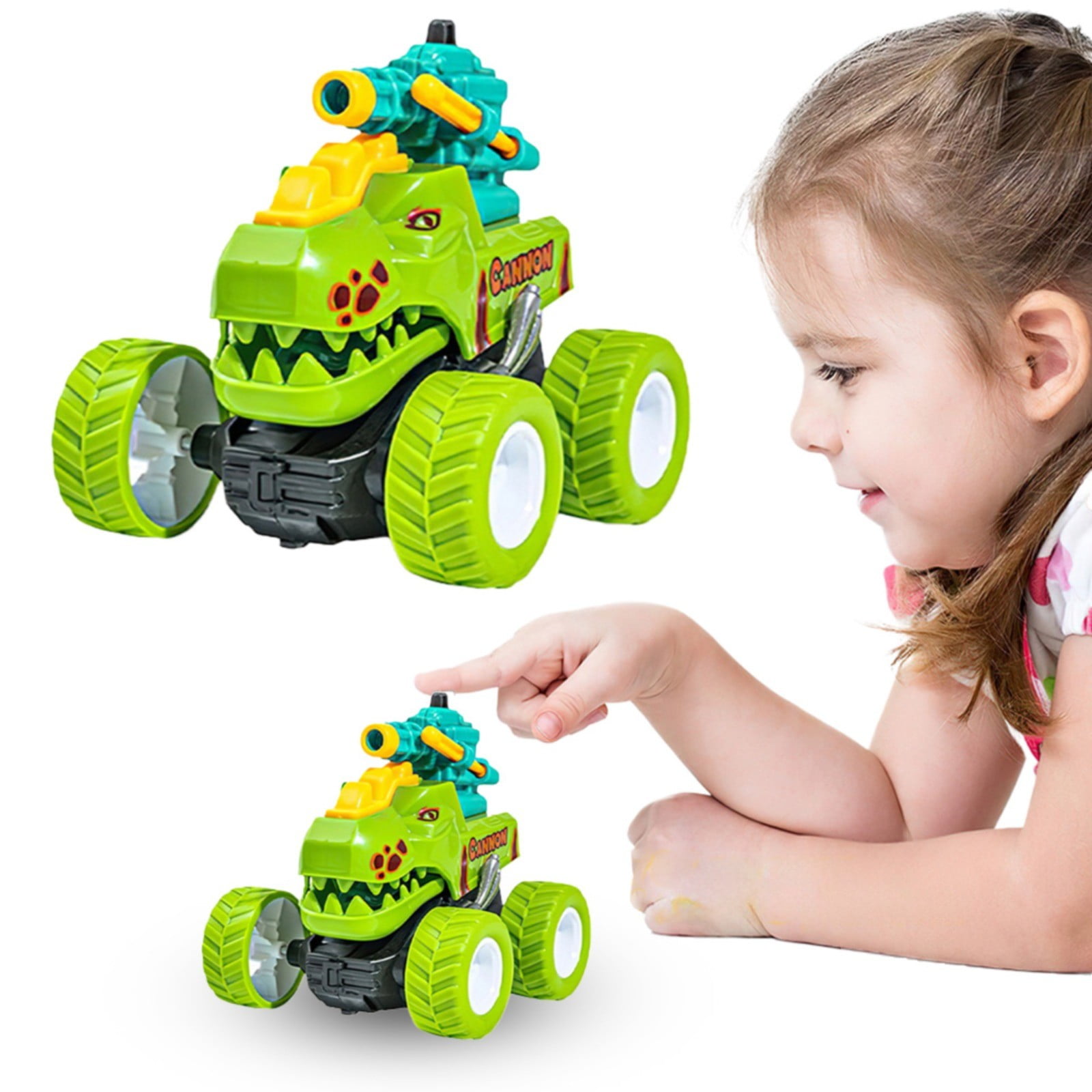 SSNTSY Dinosaur Pull Back Cars Friction Powered Vehicles Double Side ...