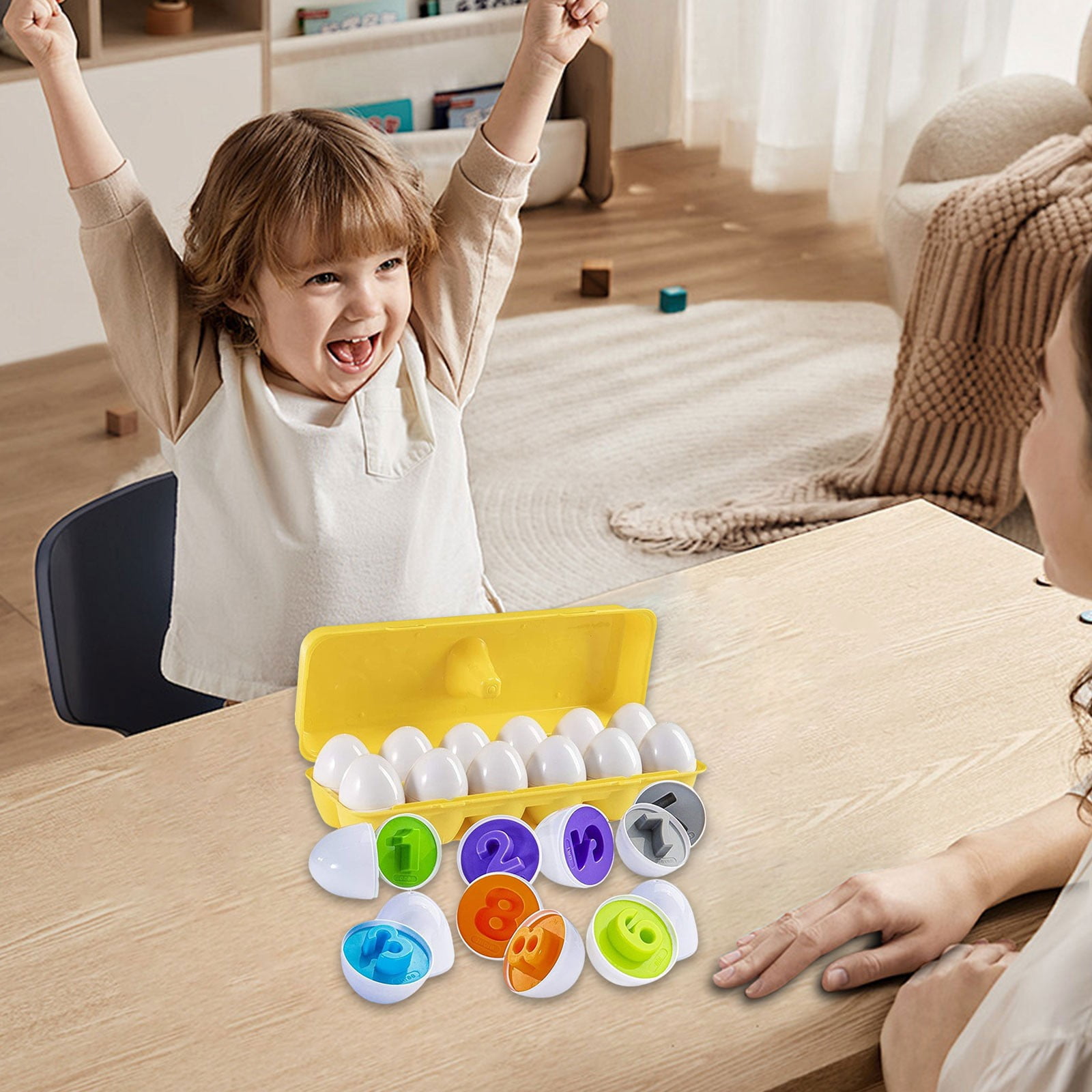 SSNTSY Educational Shape Matching Egg Toys – Multifunctional Toy Set ...