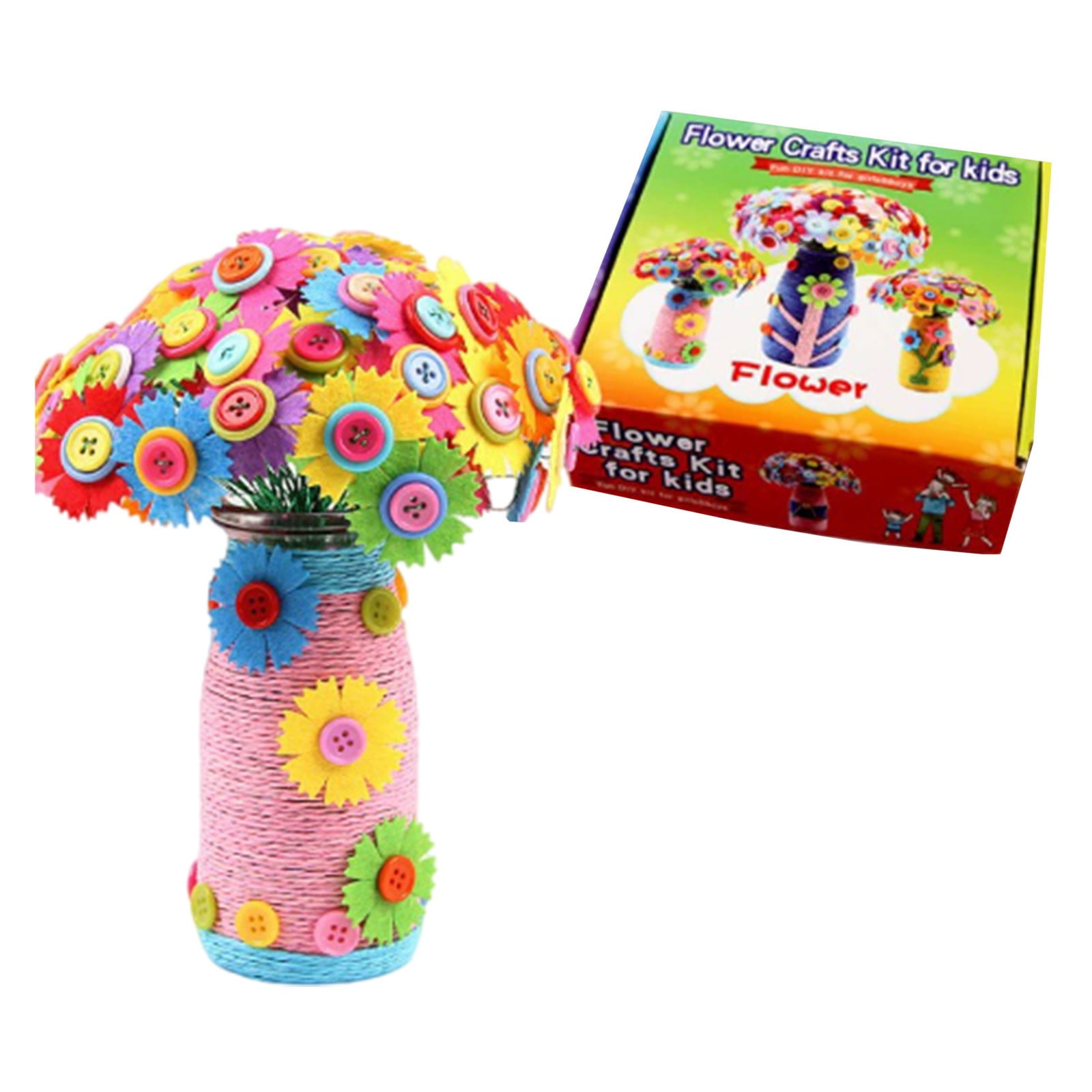 SSNTSY Flower Crafts Kit DIY Potted Assembly Set Vase Art Decoration ...
